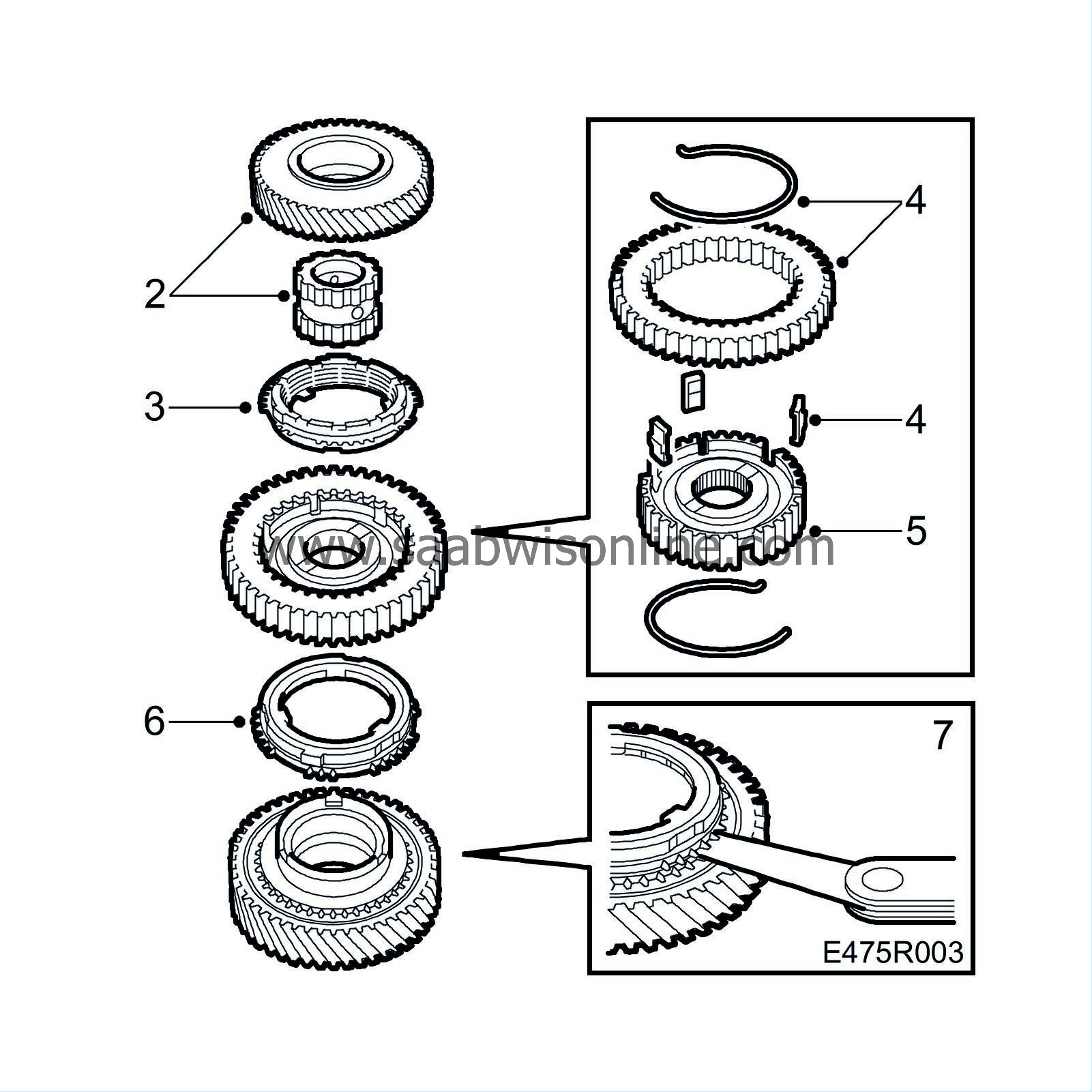 Dismantling/assembling 1st/2nd gear synchromesh assembly – 9-3 2007 ...