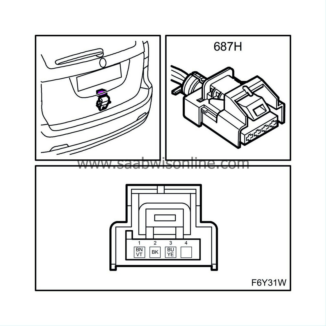 Bootlid central locking system module, (687H) – 9-3 2010 | SAAB ...