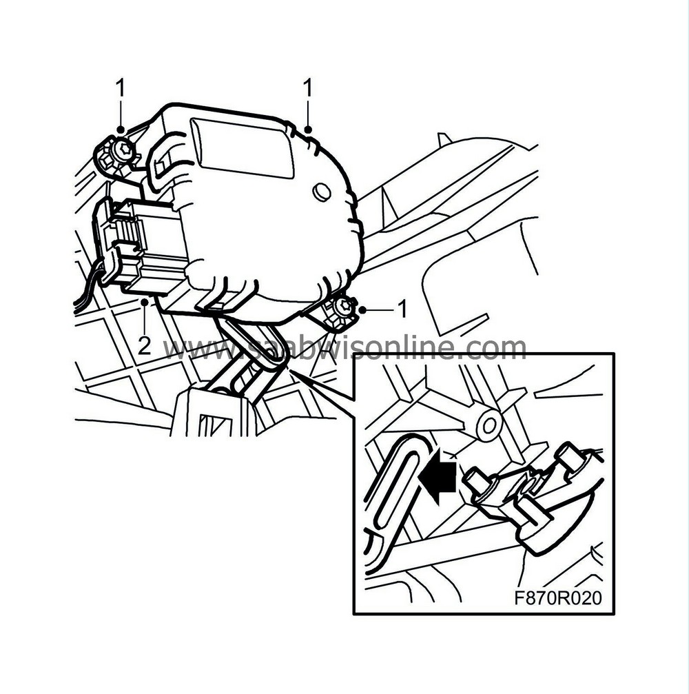 Air recirculation flap stepping motor – 9-3 2006 | SAAB Workshop ...