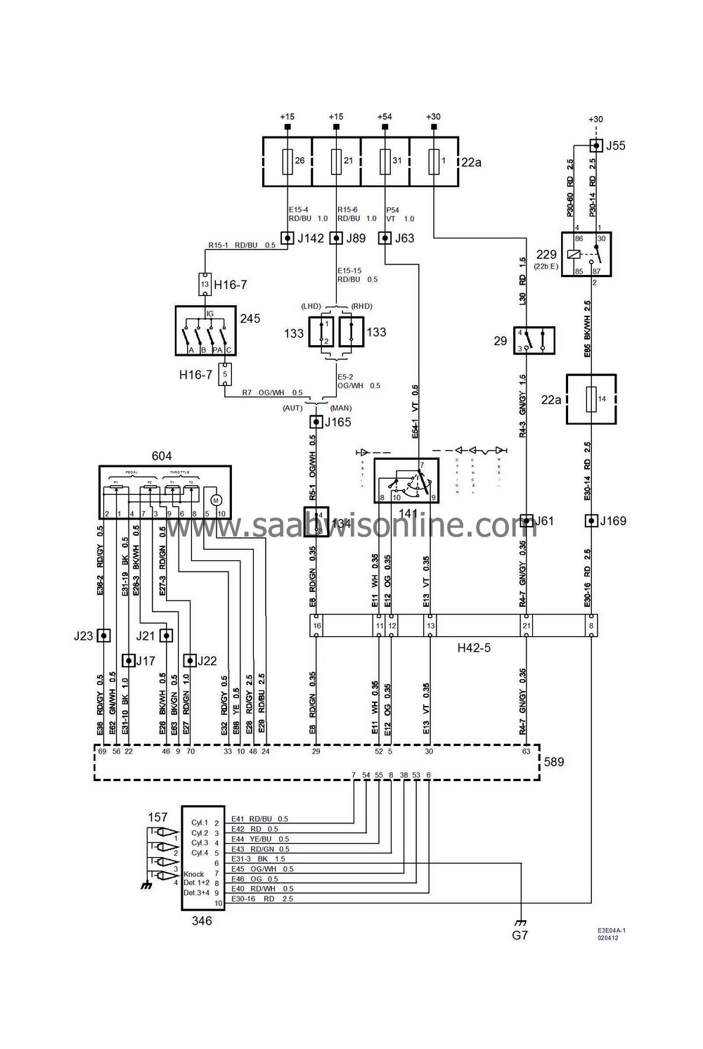 List of components – 9-5 2004 | SAAB Workshop Information System Online