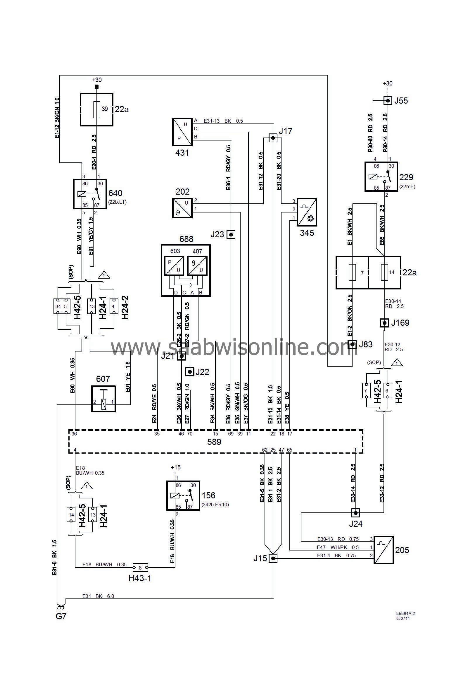 List of components – 9-5 2005 | SAAB Workshop Information System Online