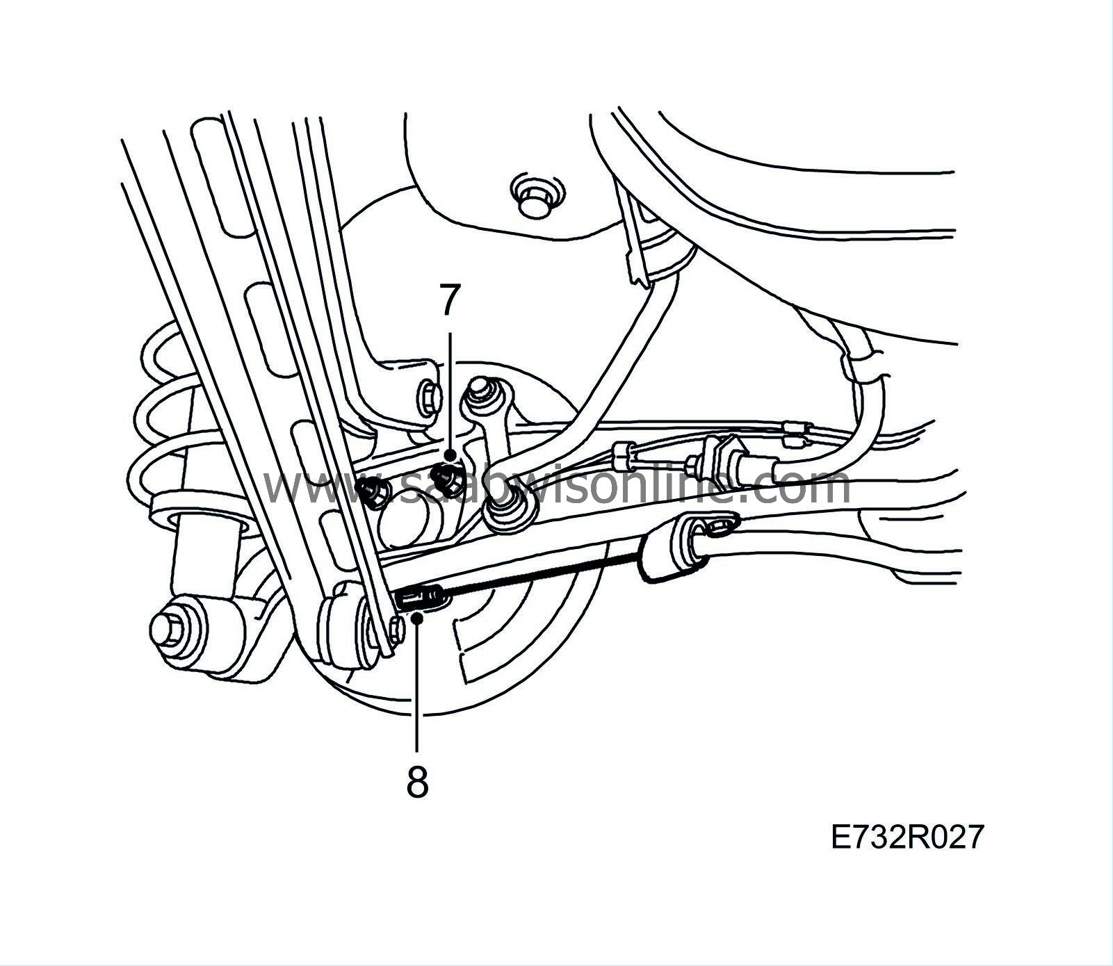 Ball joint, lower transverse link. – 9-3 2000 | SAAB Workshop ...