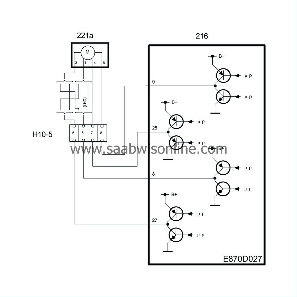 Stepping motor, air distribution flap – 9-3 2000 | SAAB Workshop ...